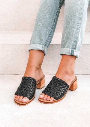 Santorini Woven Mule - Black – Liberté Leather