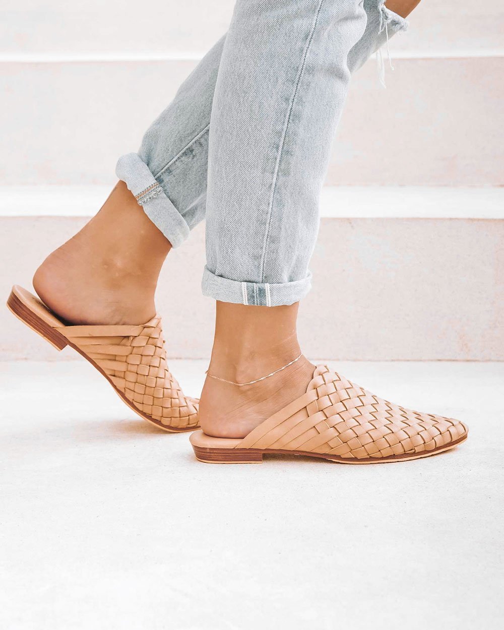 Prague Woven Mule - Cream – Liberté Leather