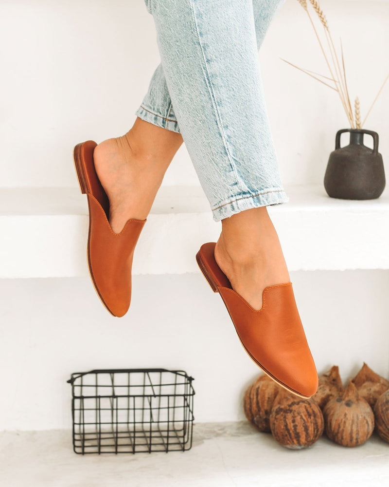 The Modern Mule - Cognac – Liberté Leather