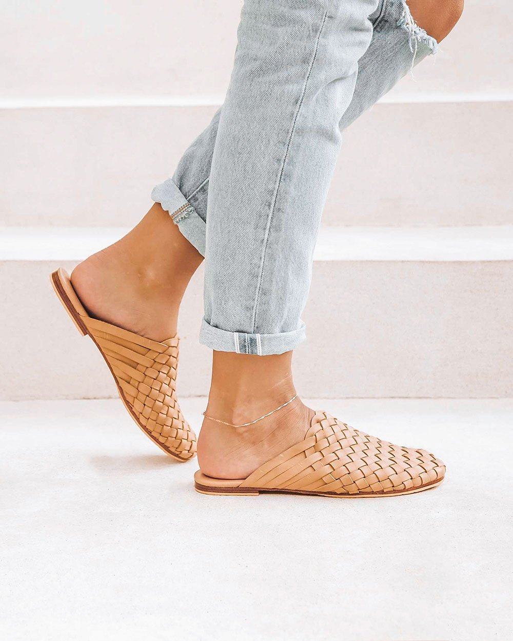 Tulum Woven Mule - Cream – Liberté Leather